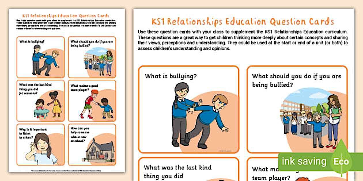 KS1 Relationships Education Question Cards (Teacher-Made)