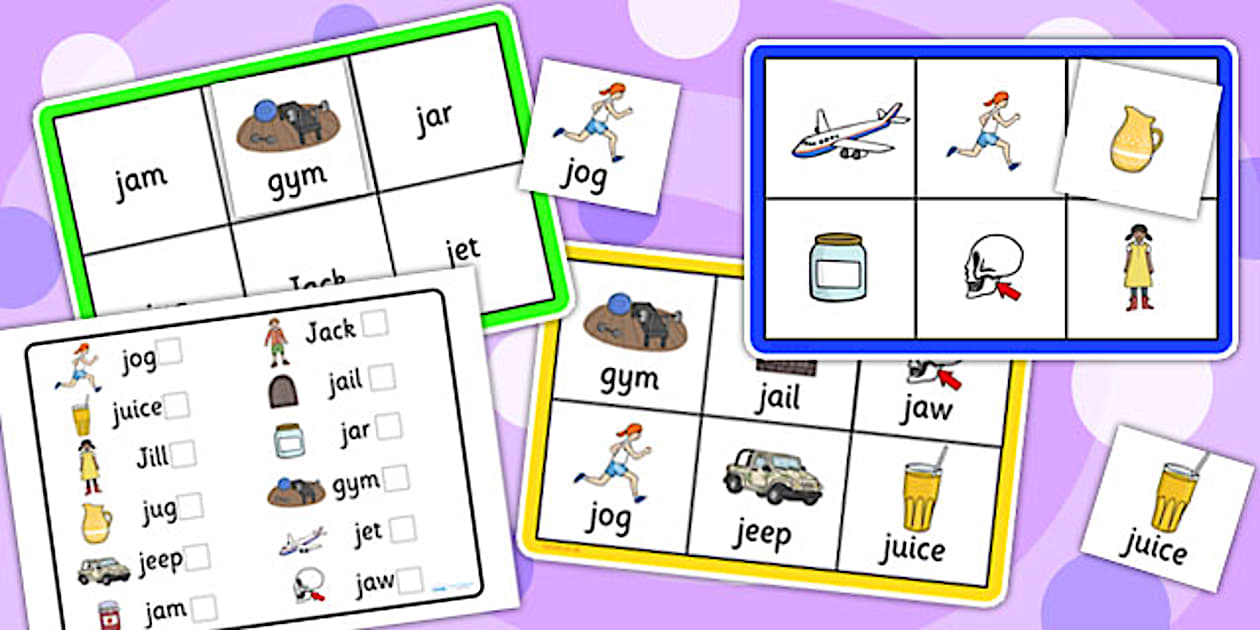 Initial j Sound Bingo and Lotto Game (teacher made) - Twinkl