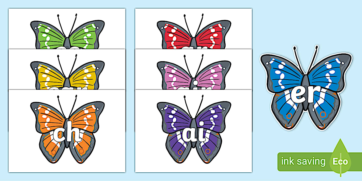 Phase 3 Phonemes on Butterflies (teacher made) - Twinkl
