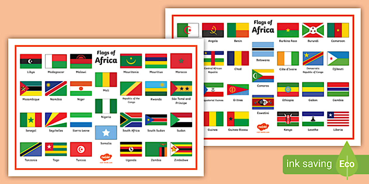Editable Flags of Africa Word Mat (Lehrer gemacht) - Twinkl
