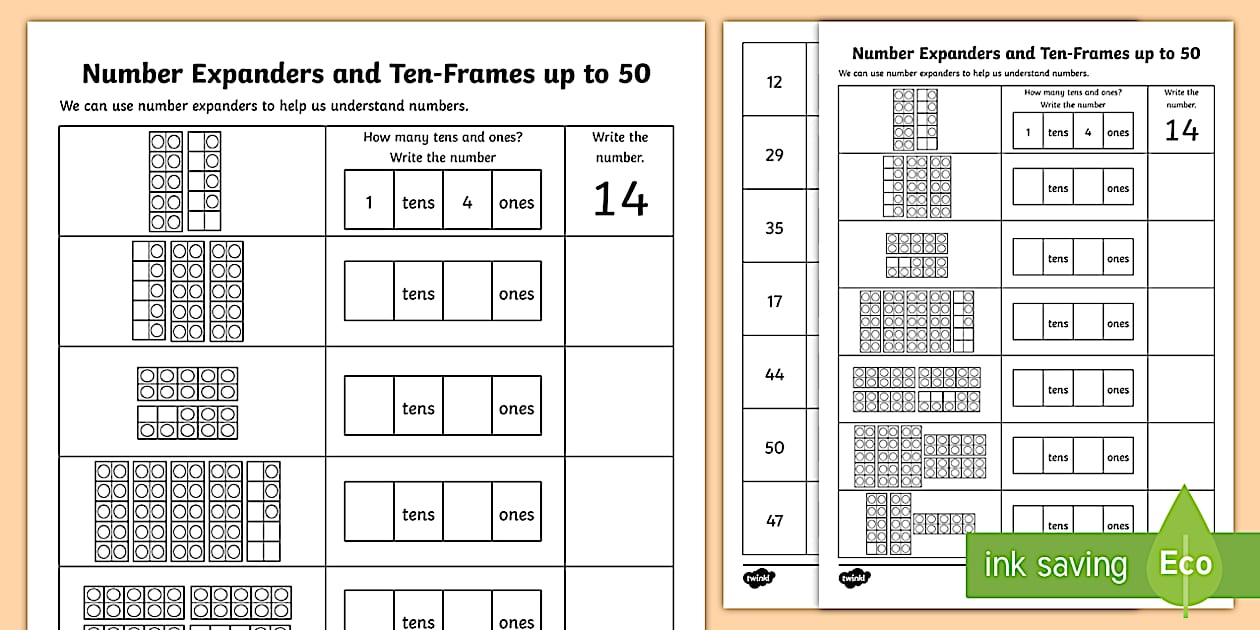 NSW Number Expanders and Ten-Frames Worksheets - Twinkl