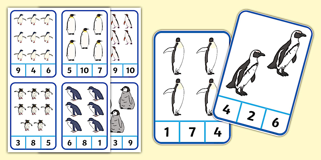 👉 Penguins Peg Counting (Teacher-Made) - Twinkl