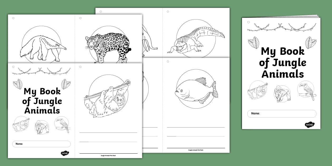 Jungle Animals Mini Book Writing Activity | Twinkl - Twinkl