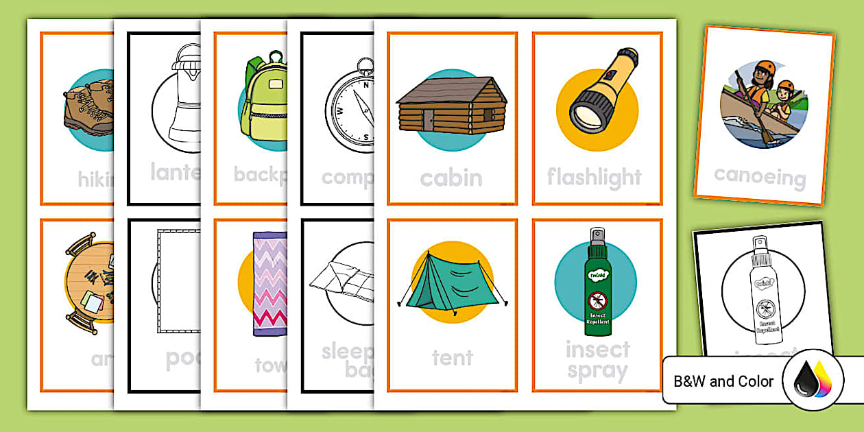 Summer Camp Dramatic Play Tracing Word Cards - Twinkl