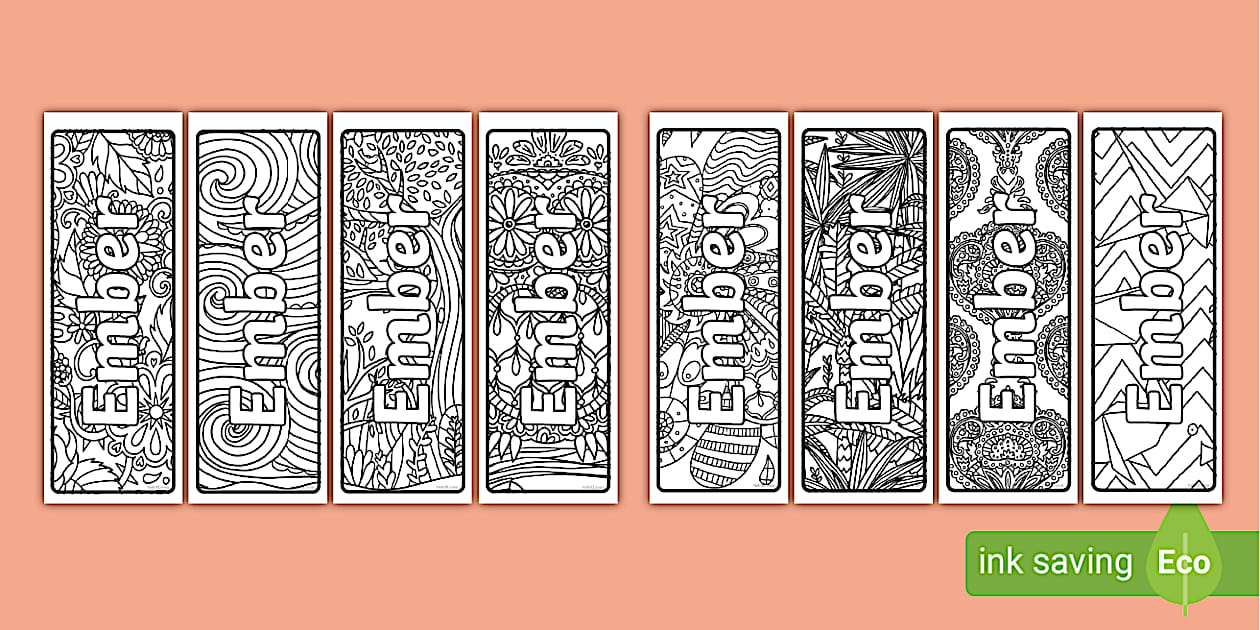 Ember Mindfulness Name Colouring Bookmarks (Teacher-Made)
