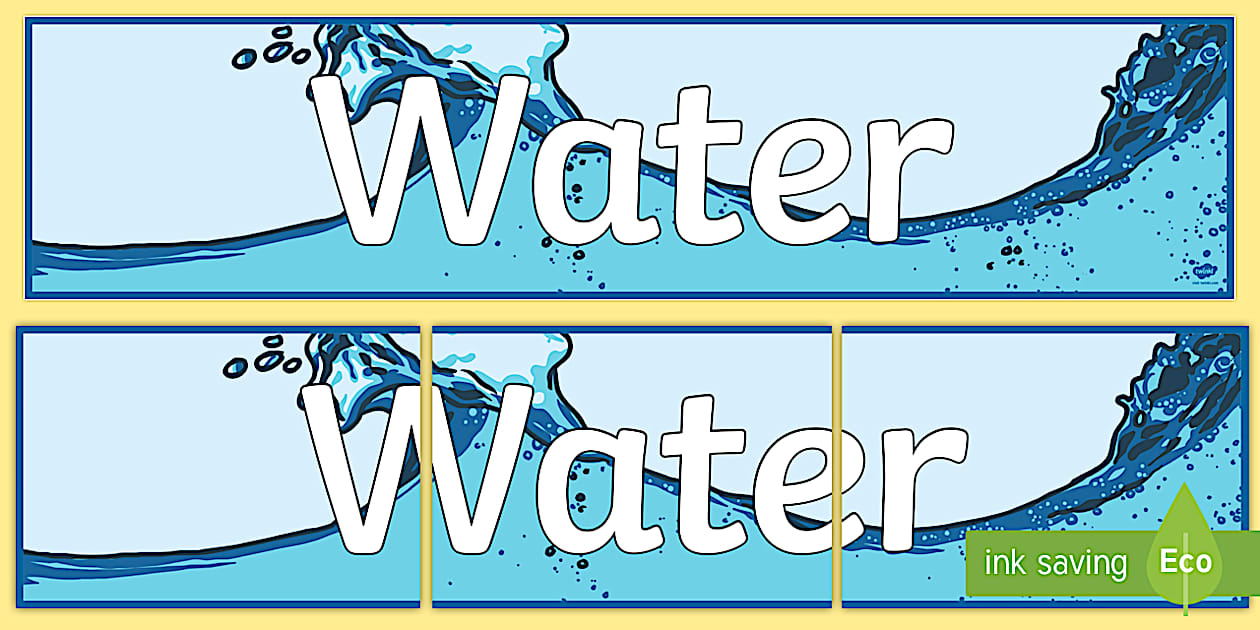 Cursive Water Display Banner (teacher made) - Twinkl
