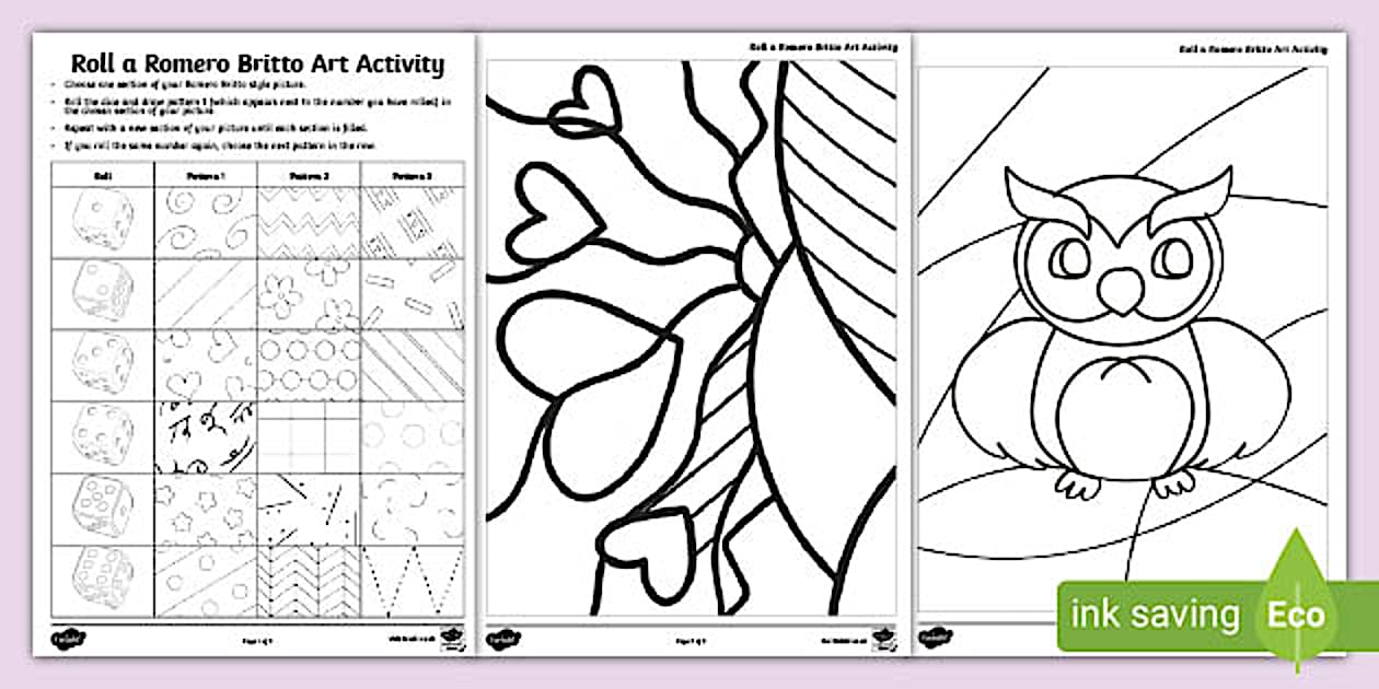 Roll a Romero Britto Art Activity (teacher made) - Twinkl