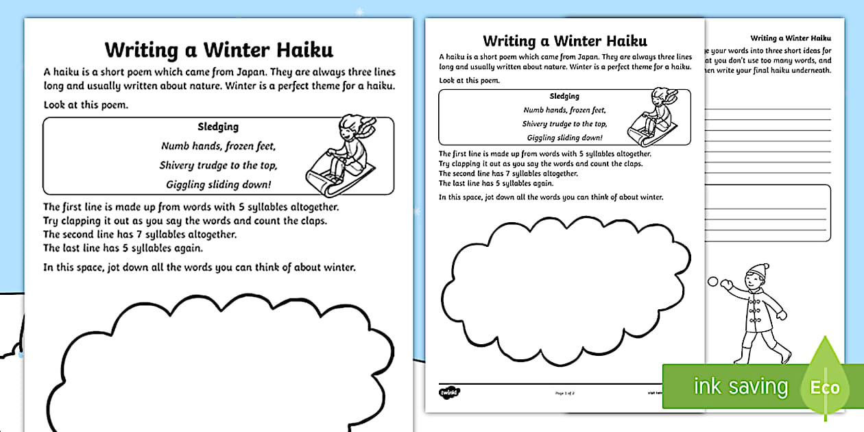 KS1 Writing Your Own Winter Haiku Worksheet / Worksheet