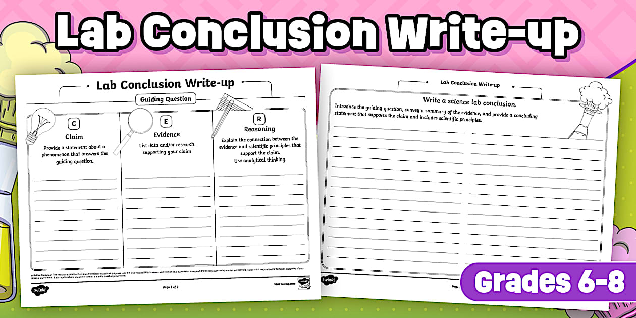 Science Lab Conclusion Graphic Organizer & Writing Template