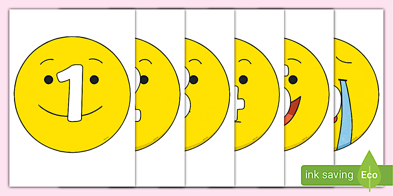 😊 Numbers 0-30 on Emoji Faces - Twinkl