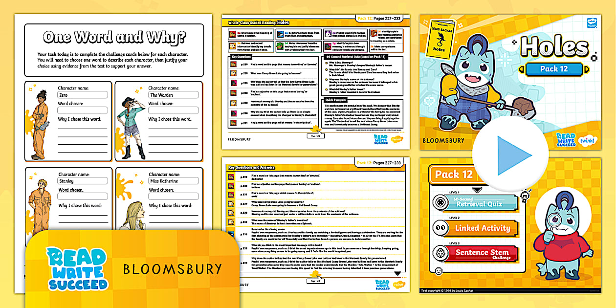 FREE! - Holes Whole-Class Guided Reading Pack 12 [UKS2]