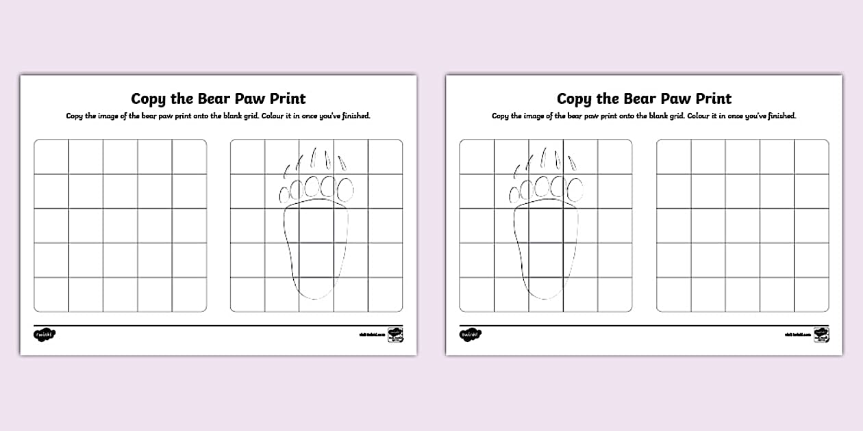 Copy the Bear Paw Print Worksheet (teacher made) - Twinkl