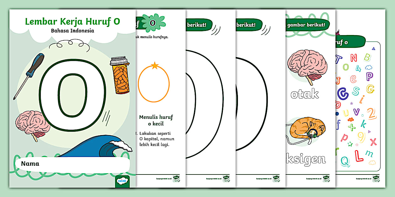 Booklet Menulis Huruf Alfabet 'O' Bahasa Indonesia - Twinkl