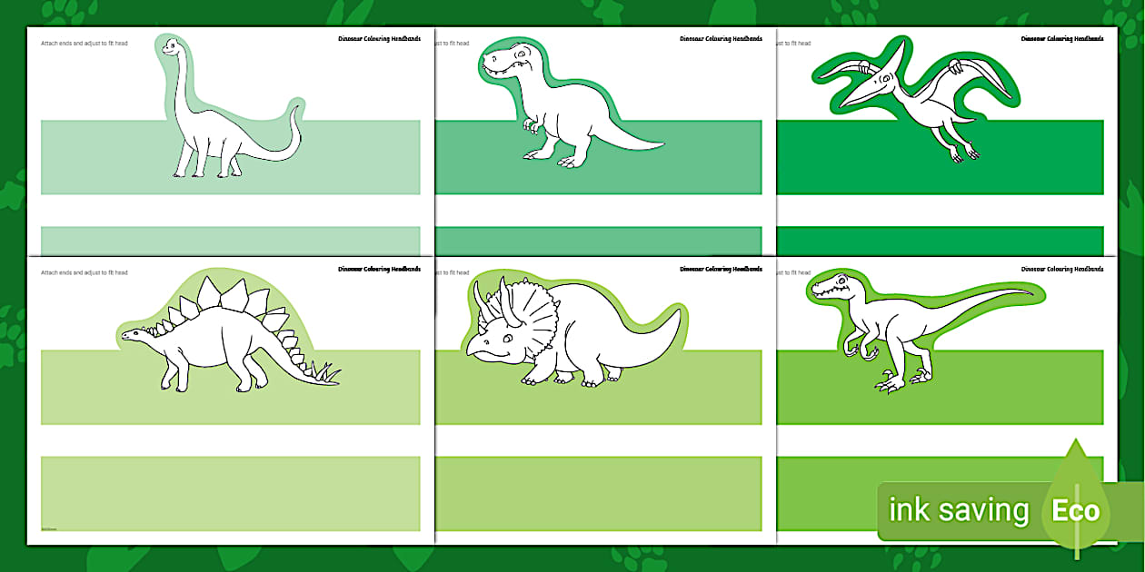 Dinosaur Crowns | Dinosaur Colouring Headbands - Twinkl