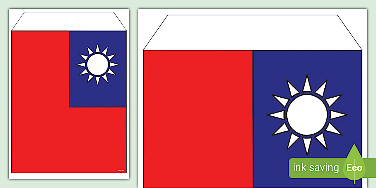 Printable Taiwan Flag Bunting (teacher made) - Twinkl