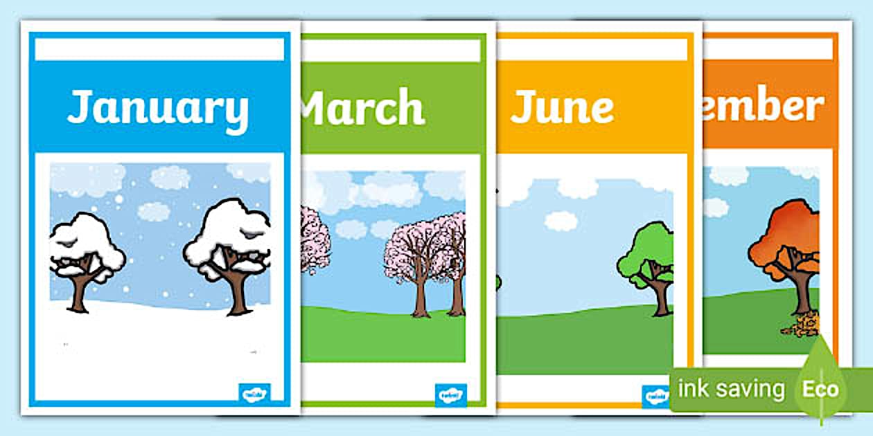 Months of the Year Weather Posters - Twinkl