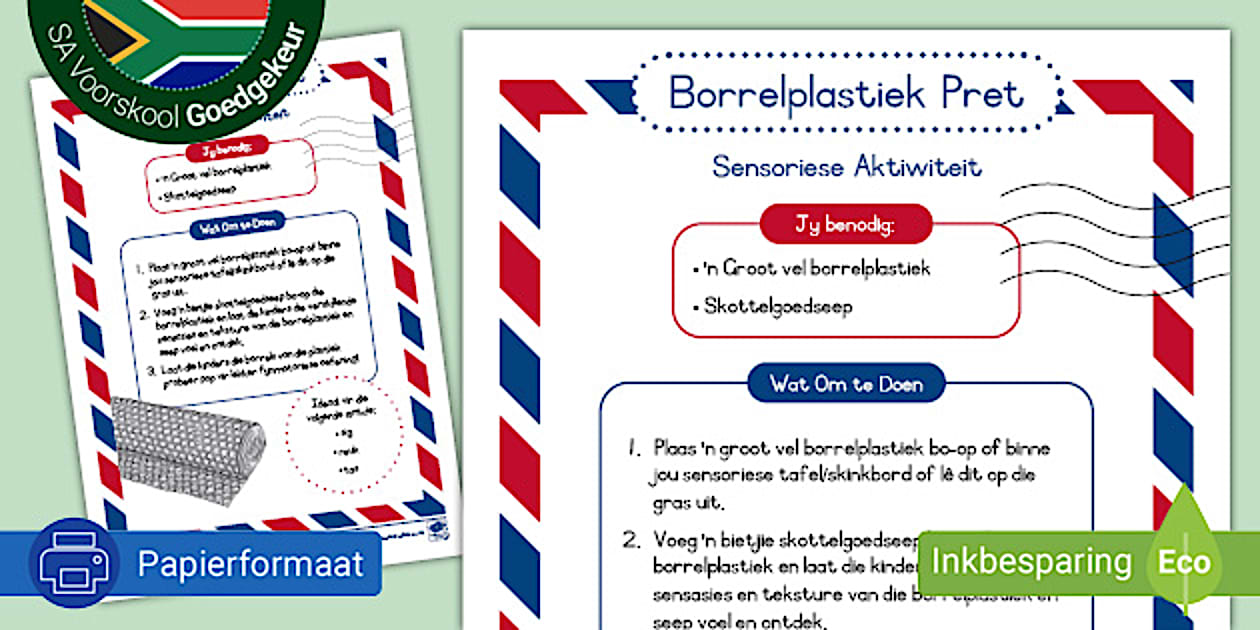 Poskantoor: Borrelplastiek Sensoriese Aktiwiteit - Twinkl