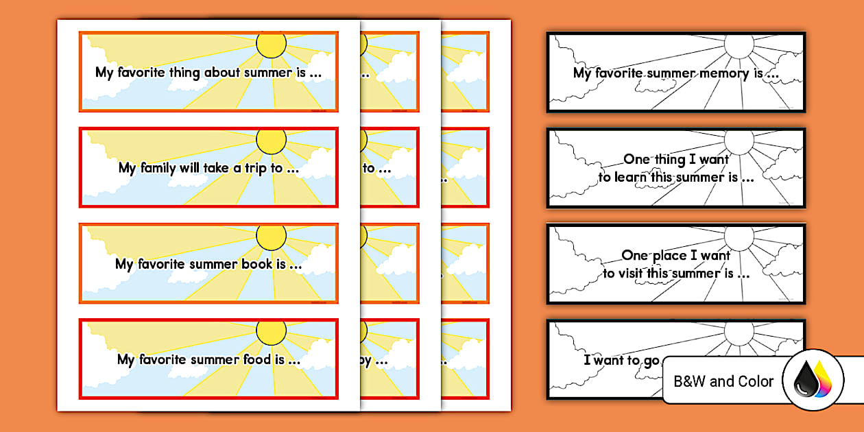 Kindergarten Summer Writing Prompts (teacher made) - Twinkl