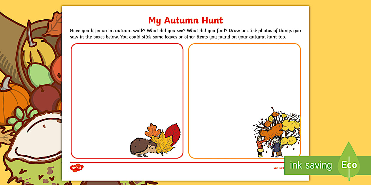 Autumn Nature Scavenger-Hunt Worksheet | Twinkl Australia