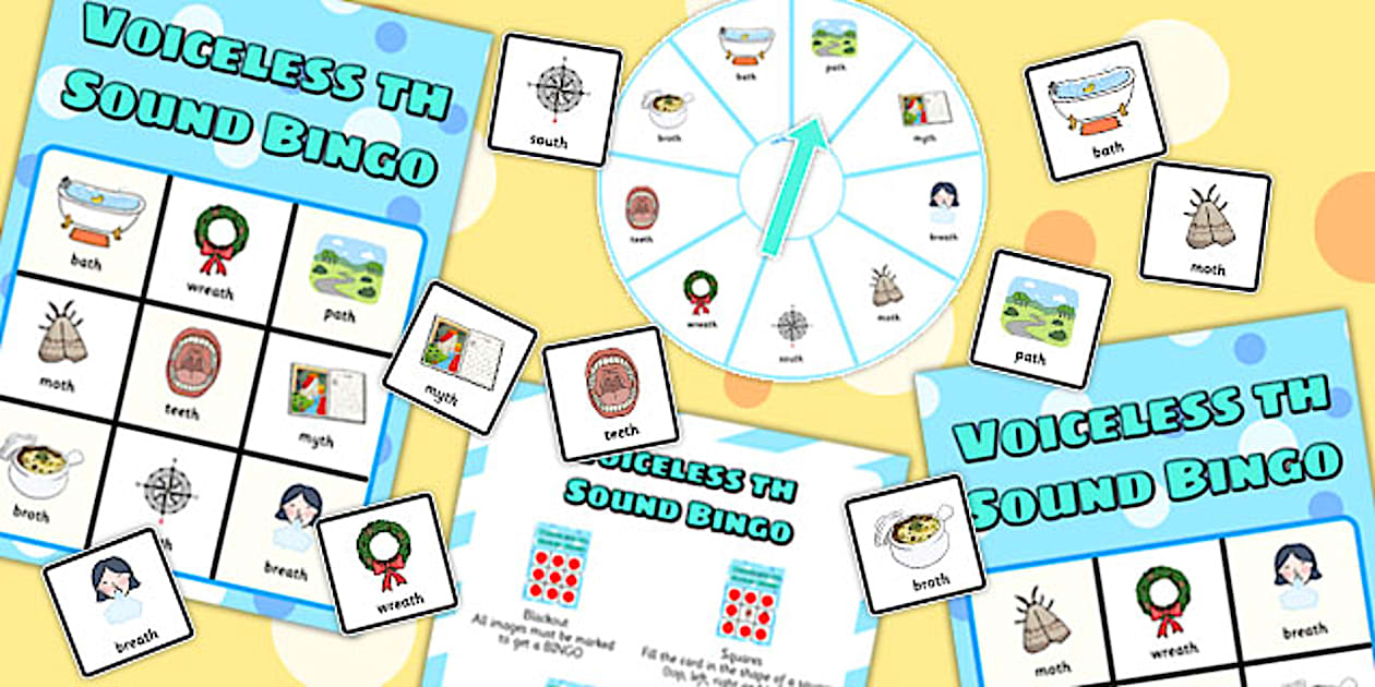 Final Voiceless 'th' Sound Spinner Bingo (teacher made)