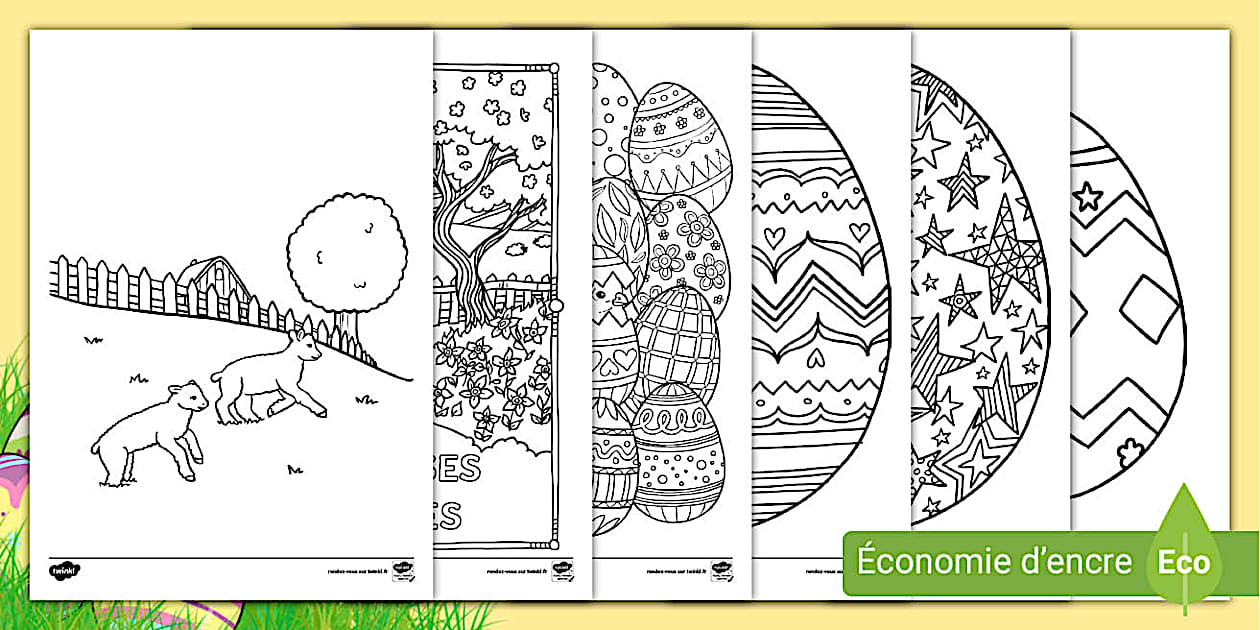 Activité de coloriage de Pâques (teacher made) - Twinkl