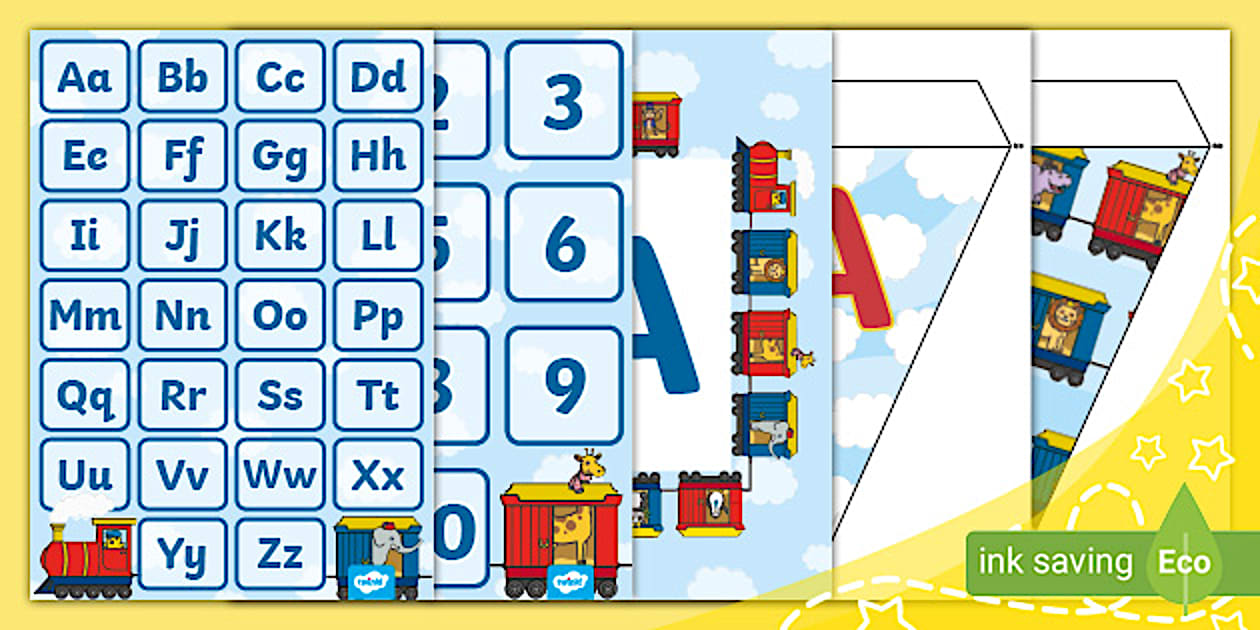 FREE! - Bunting and Wall Art Pack - Trains (teacher made)