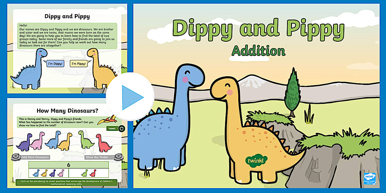 Dippy and Pippy Addition PowerPoint (Hecho por educadores)