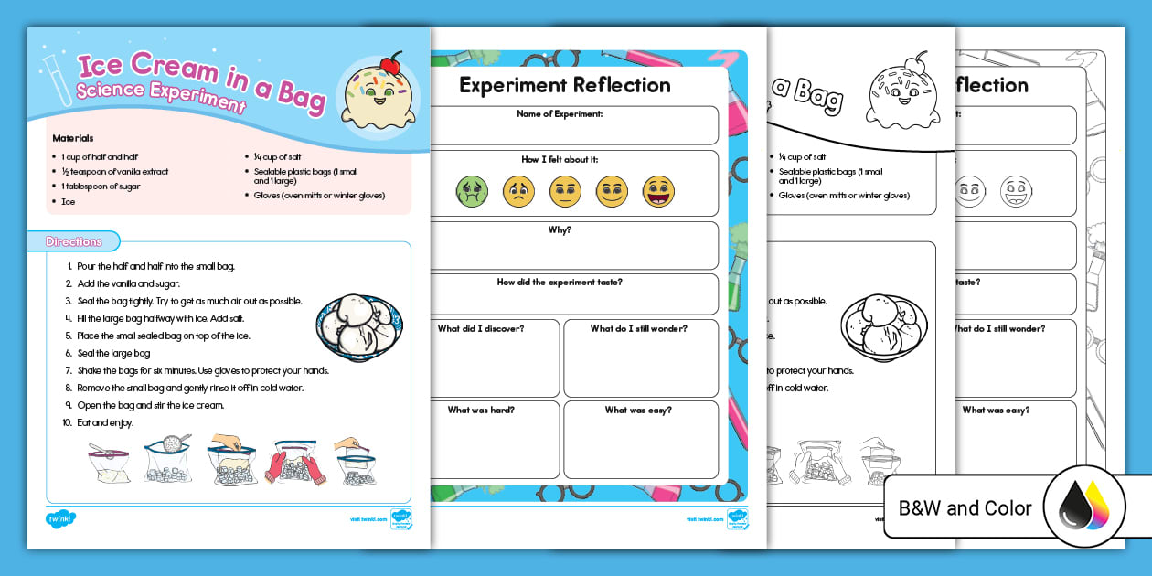 Edible Ice Cream in a Bag Science Experiment for Kids