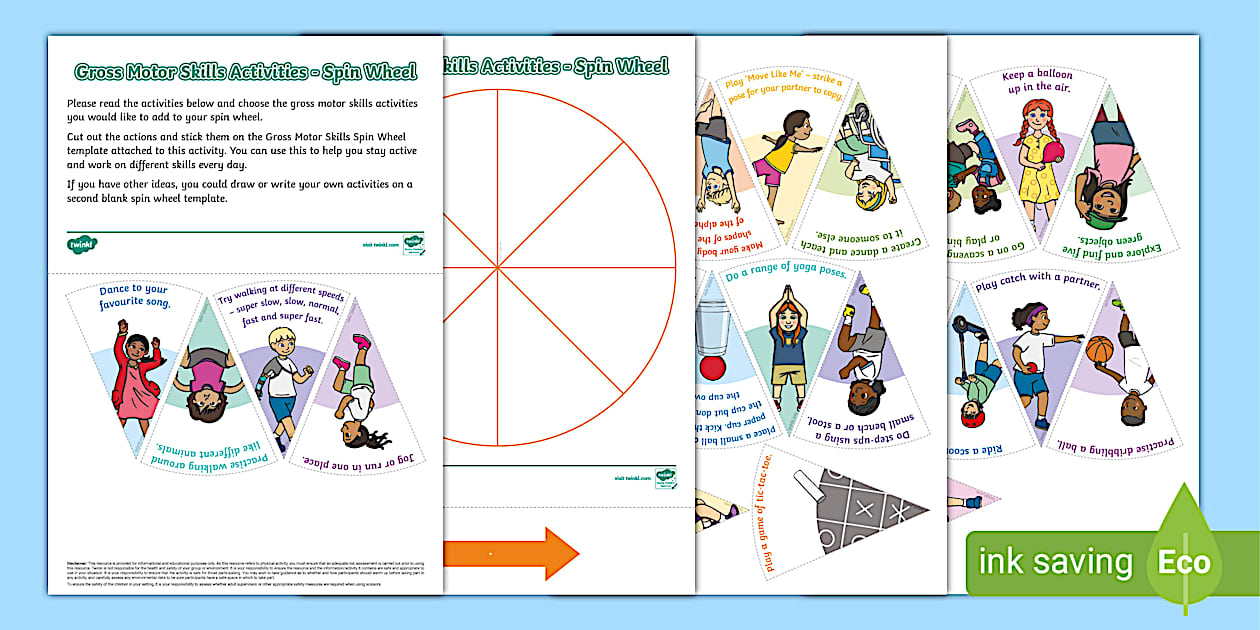 Gross Motor Skills - Spin Wheel - Move PE (teacher made)