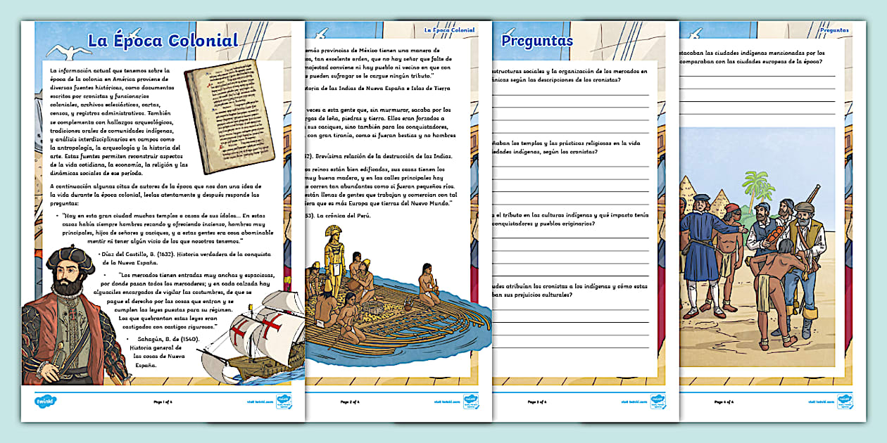 Guía de Trabajo: La Época Colonial - Twinkl Colombia