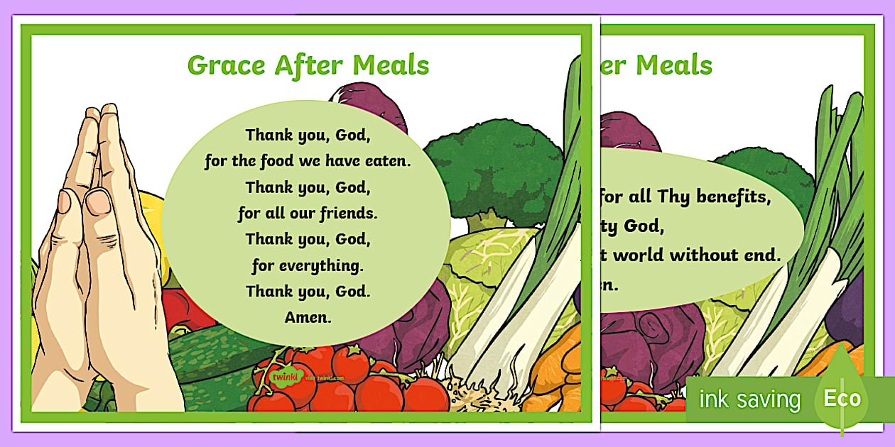 Grace After Meals A4 Display Poster (teacher made) - Twinkl