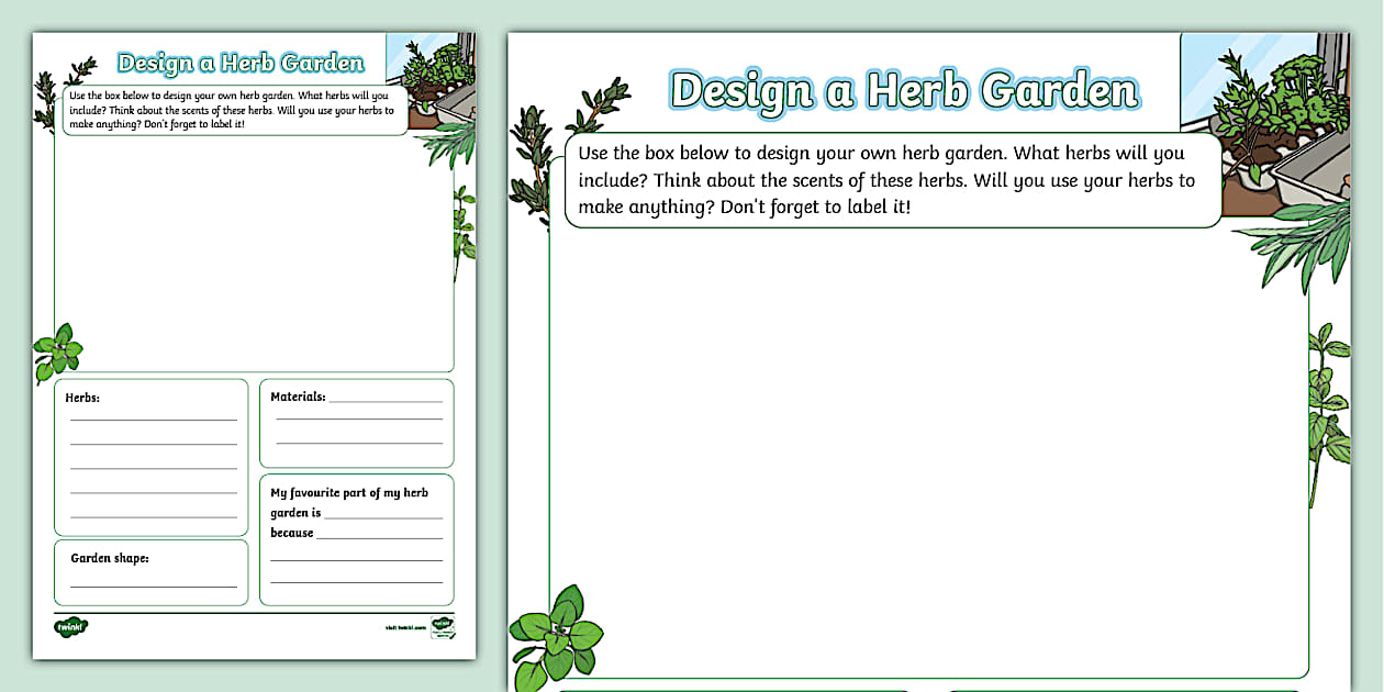 Design a Herb Garden Worksheet (teacher made) - Twinkl
