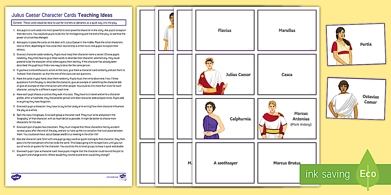 GCSE Julius Caesar Character Cards Pack