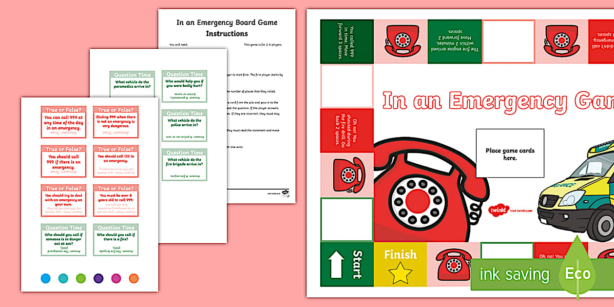 In an Emergency Board Game (Teacher-Made) - Twinkl