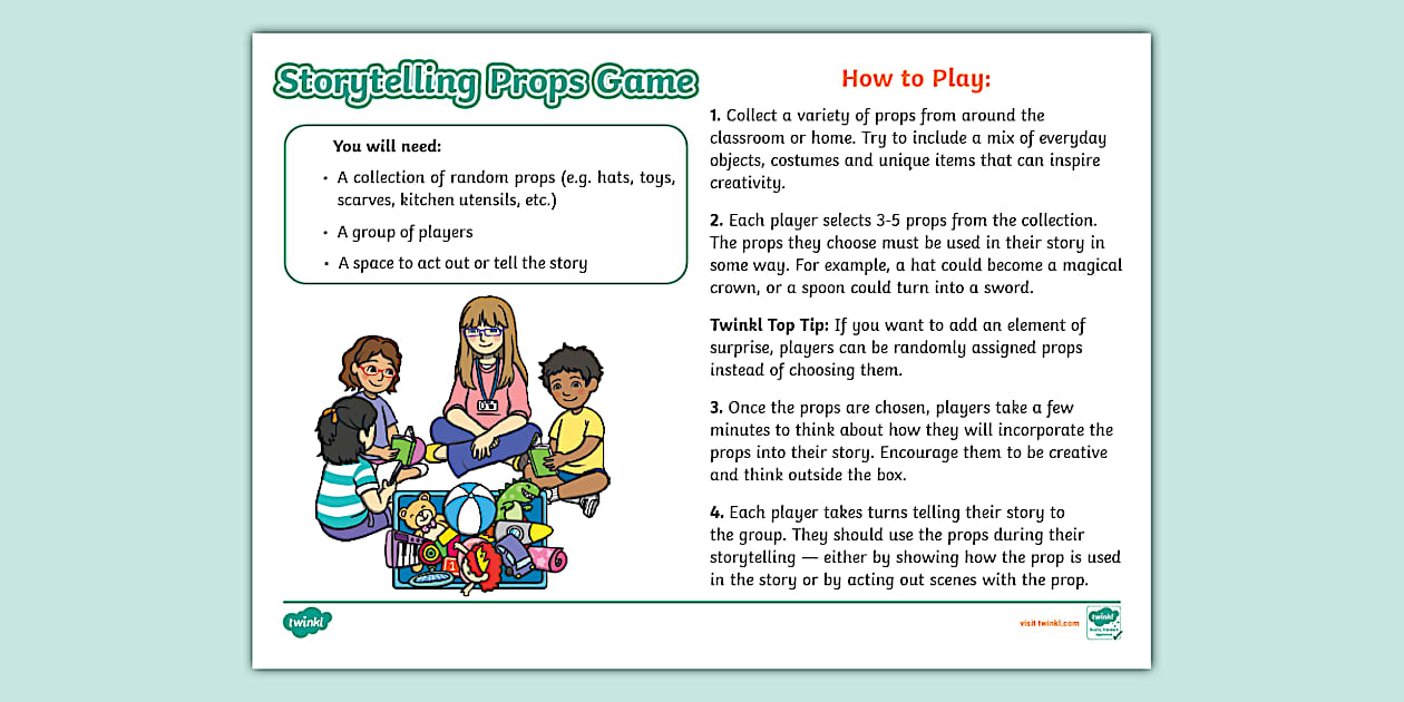 Storytelling Props Game Instructions (teacher made) - Twinkl