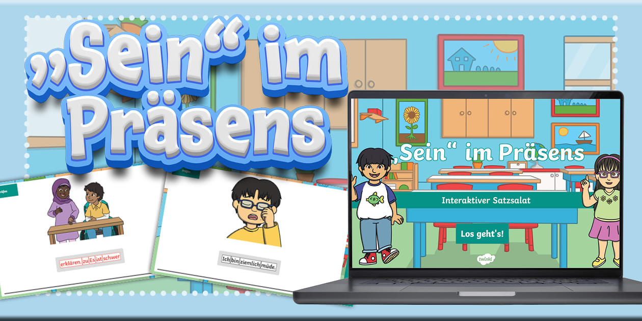 „Sein“ im Präsens - Interaktiver Satzsalat
