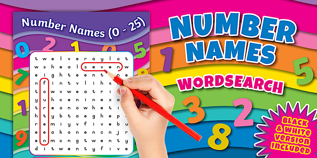 Gr2 Maths T1 Number Names (0-25): Word Search (CAPS Aligned)