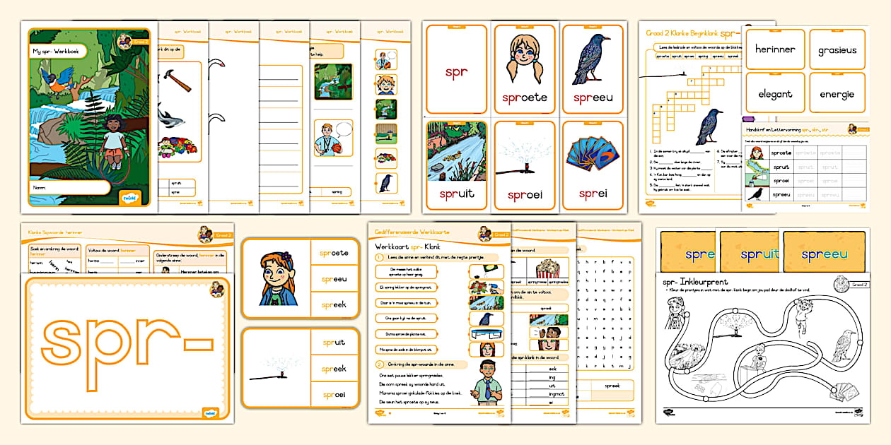 Graad 2 Klanke Hulpbronpakket: spr- (teacher made) - Twinkl