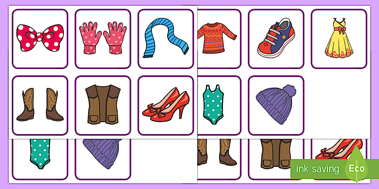 Clothes Pairs Matching Game (teacher made) - Twinkl