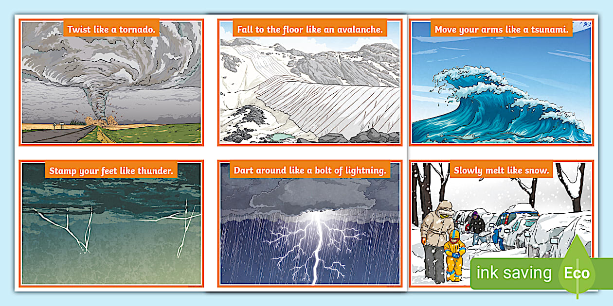 Extreme Weather Brain Break Action Cards (teacher made)