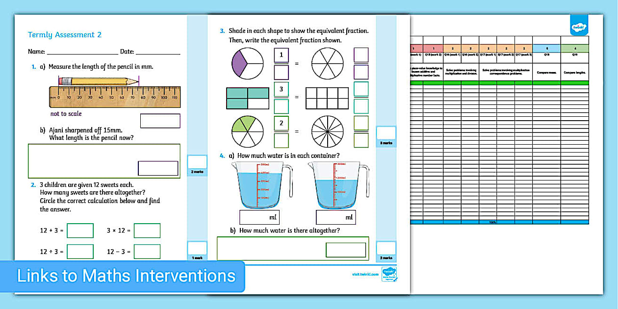Term 2 Maths Assessment Sheets For Year 3 | Twinkl - Twinkl