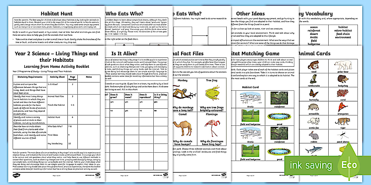 Living Things and Their Habitats Home Learning Activity Book
