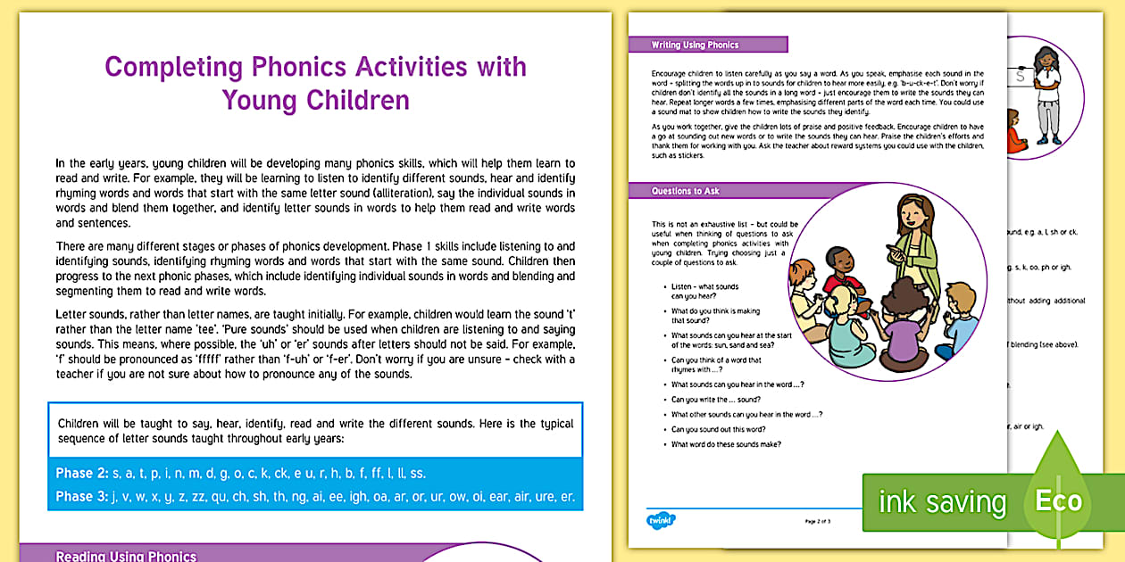 EYFS Classroom Volunteers - Guidance for Supporting Phonics Activities