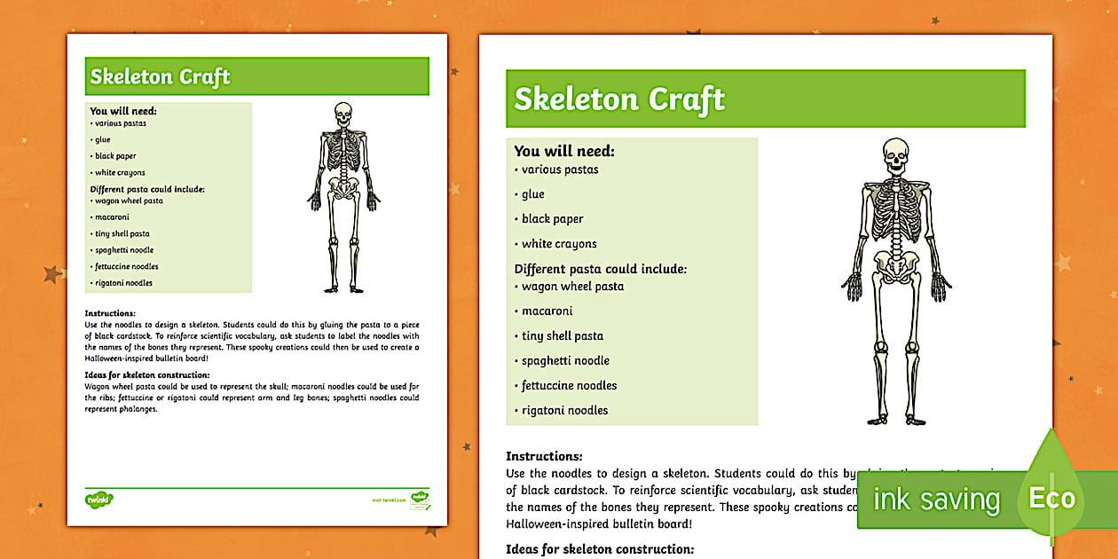 Skeleton Craft Activity | Halloween Resources (teacher made)