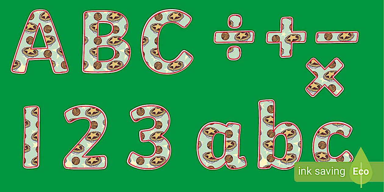 Five Mince Pies Nursery Rhyme Display Lettering - Twinkl