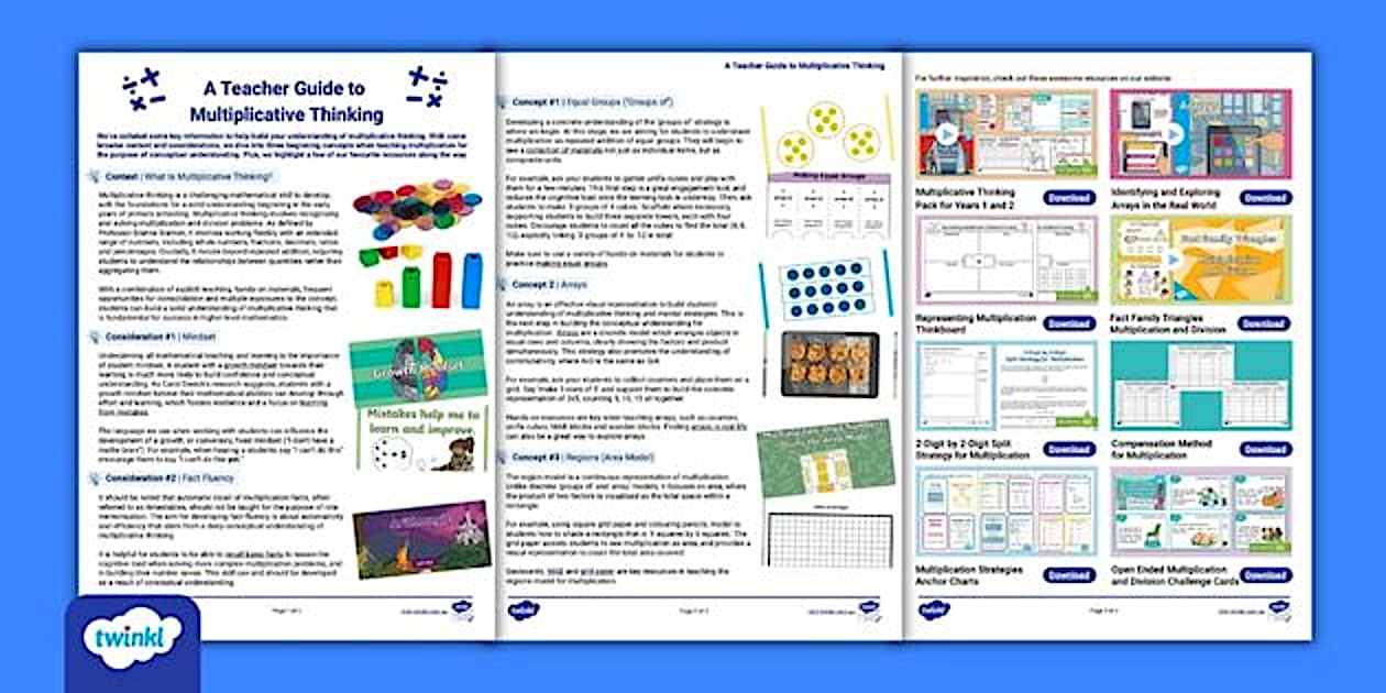 Free Teacher Guide for Multiplicative Thinking | Twinkl