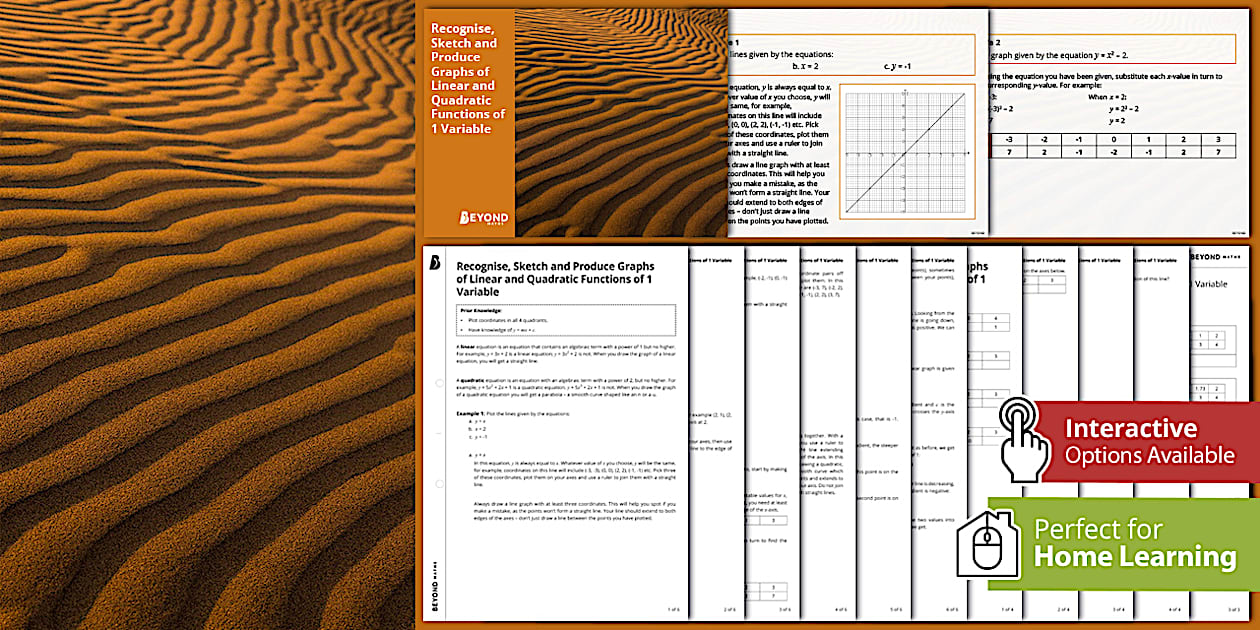 👉 Recognise Sketch Produce Graphs of Functions KS3 Walkthrough