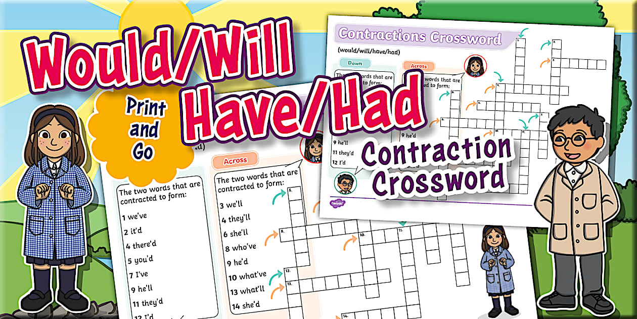 Contractions Crossword (would/will/have/had)