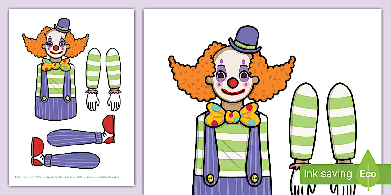 Split Pin Clown Activity - Twinkl - KS1 (teacher made)