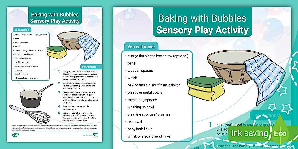 Baking with Bubbles Sensory Play Activity - Twinkl